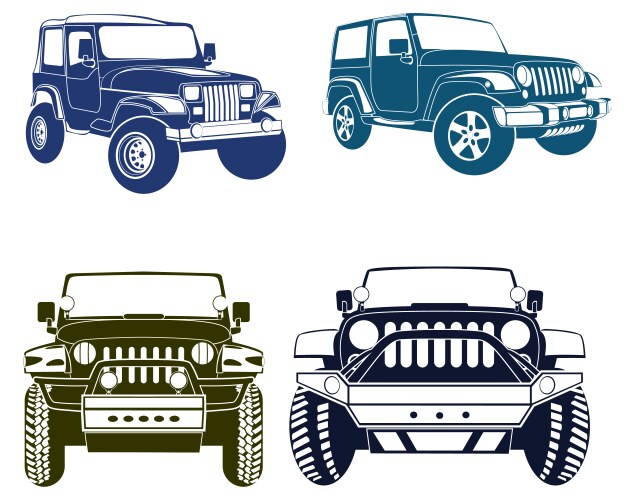 Black and White Jeep Vector Images (over 4,700)