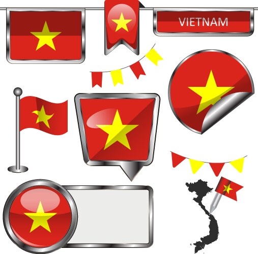 Collection of vietnamese icons Royalty Free Vector Image