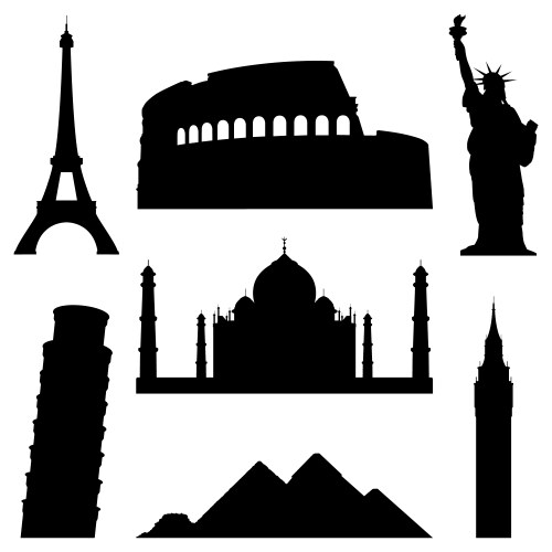 Landmarks symbols Royalty Free Vector Image - VectorStock