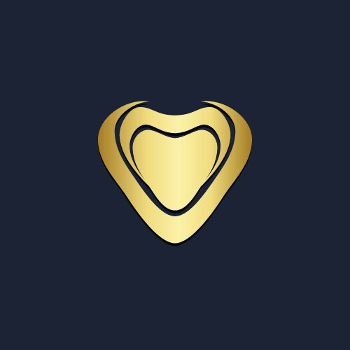 Gold heart logo Royalty Free Vector Image - VectorStock