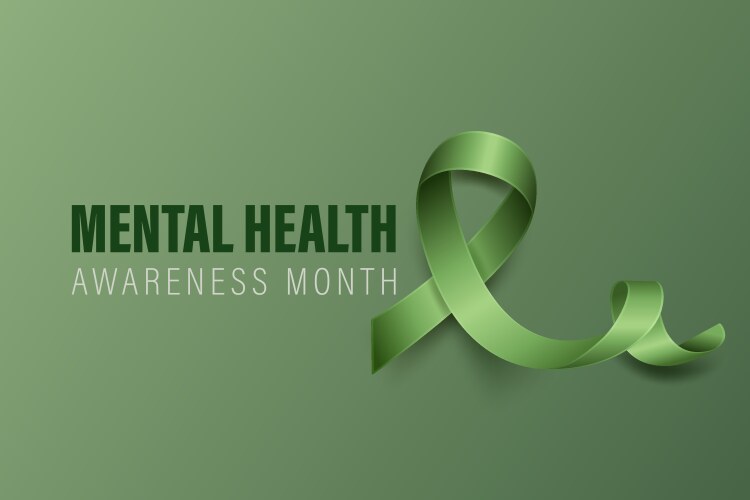 Mental health awareness month banner card Vector Image