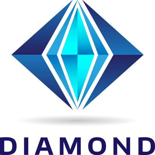 Blue diamond symbol logo Royalty Free Vector Image