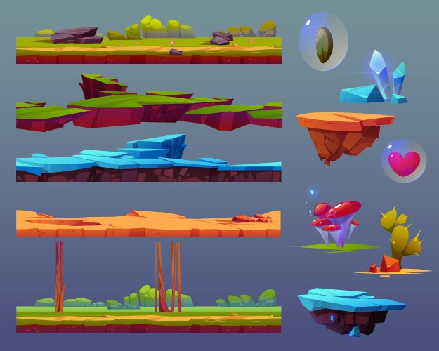 Seamless game ground textures Royalty Free Vector Image