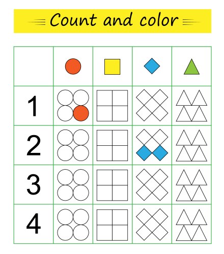 Math game for kids education developing worksheet Vector Image