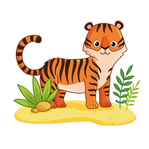 Tiger cartoon animal Royalty Free Vector Image