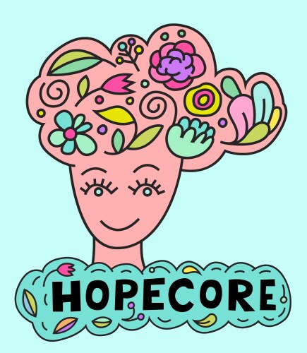 Hopecore aesthetic philosophy based on hope Vector Image
