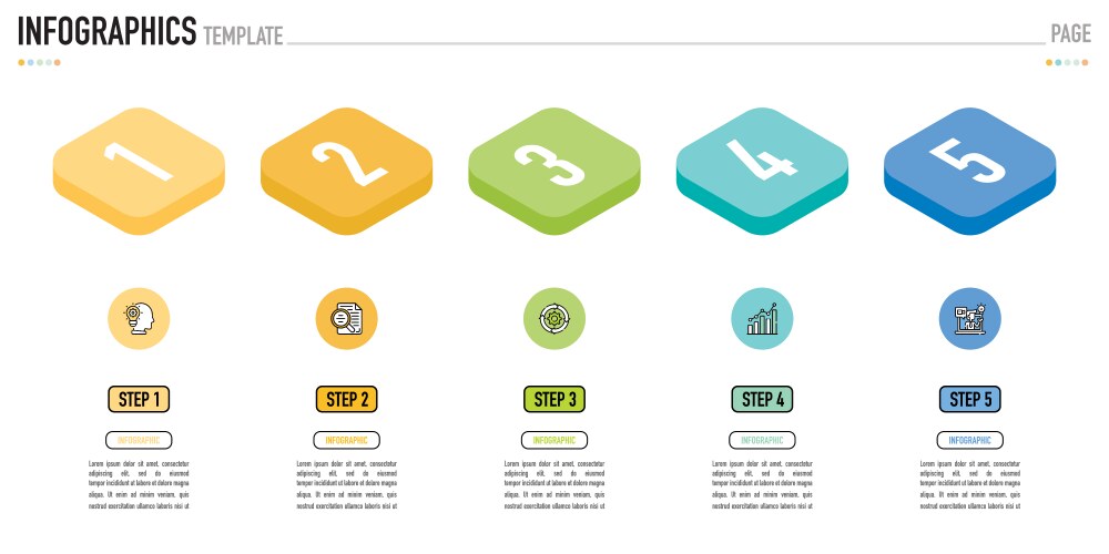 Rectangular isometric infographic for business Vector Image