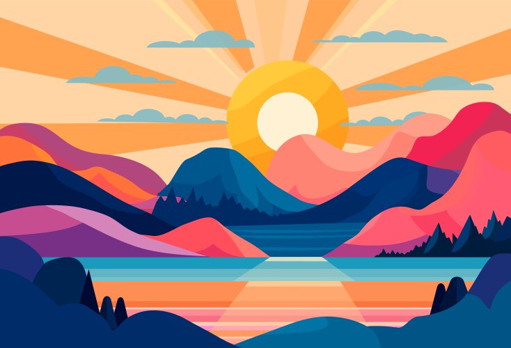 Mountain Stylized Vector Images (over 2,100)