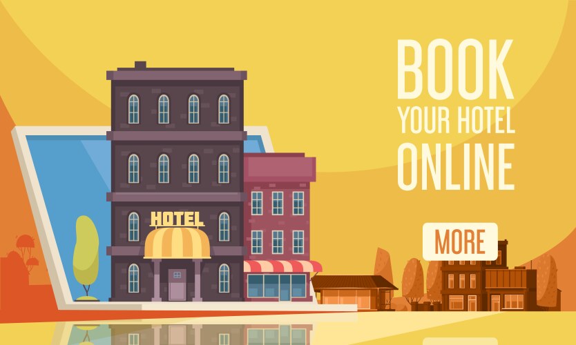 Travel booking hostel composition Royalty Free Vector Image