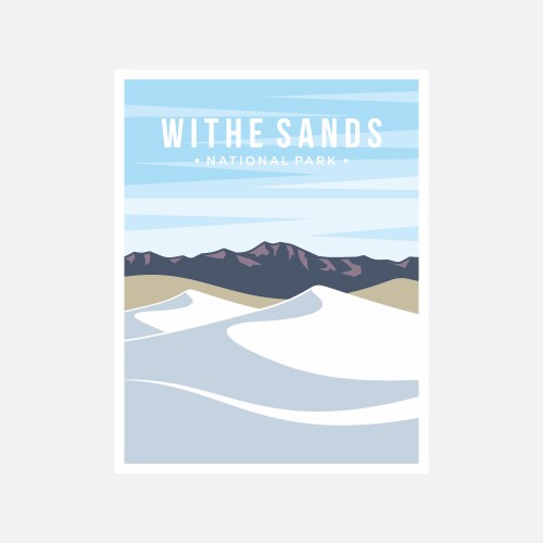 White sand national park poster Royalty Free Vector Image