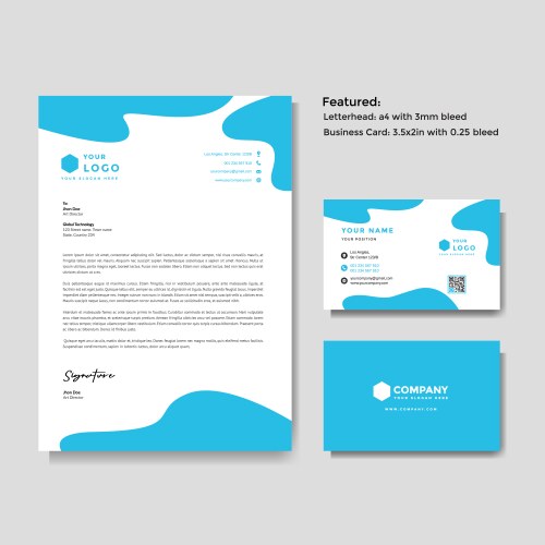 Professional creative letterhead and business Vector Image