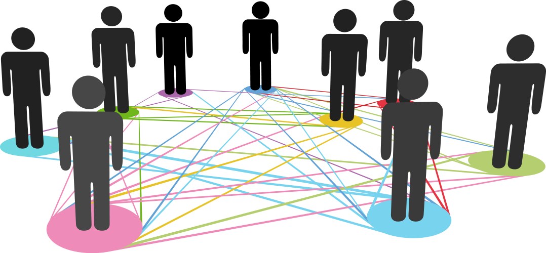 Business people network connection nodes Vector Image