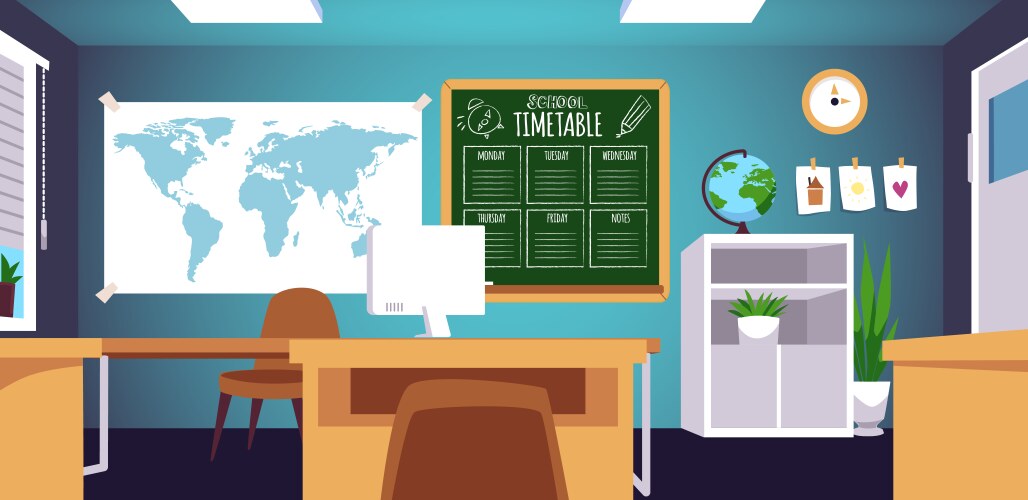 Empty Classroom Cartoon Background Vector Images (over 940)