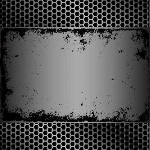 Grunge perforated metal background Royalty Free Vector Image