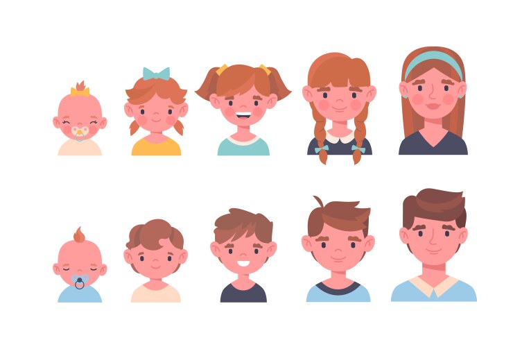 Cartoon Children Line Up Vector Images (over 560)