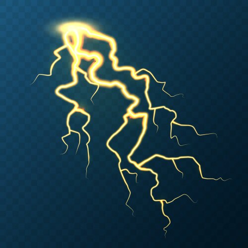 Lightning bolt thunderbolt glowing realistic Vector Image