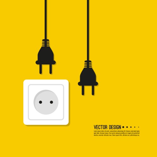 Wire plug and socket Royalty Free Vector Image