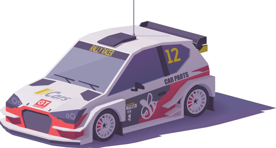 Modified car low tires design Royalty Free Vector Image