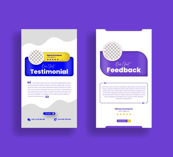 Customer feedback review social media posts banner