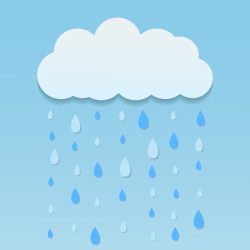 Flat clouds with falling rain background Vector Image