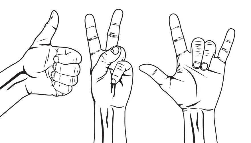 Hand showing symbol like Royalty Free Vector Image