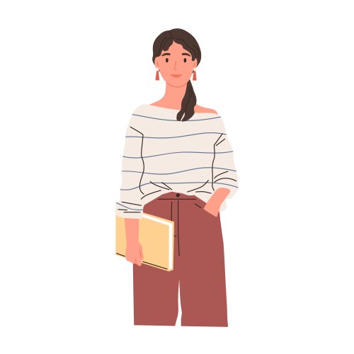 University female student graduate Royalty Free Vector Image