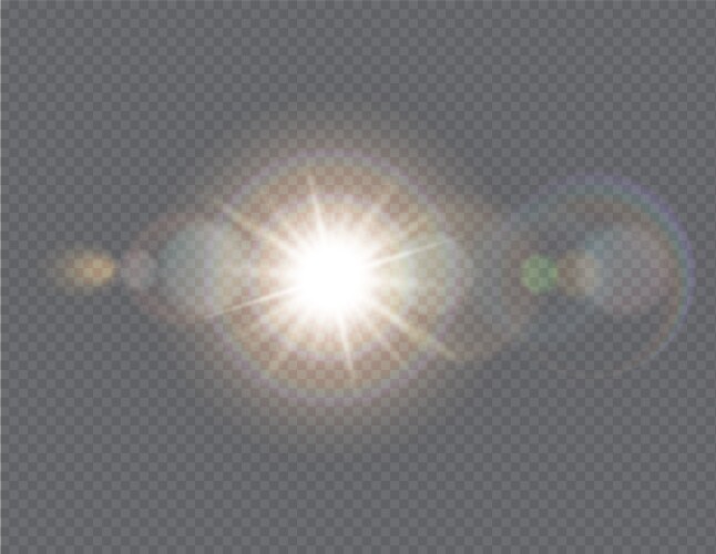 Flaring sun blast spot effects realistic set Vector Image