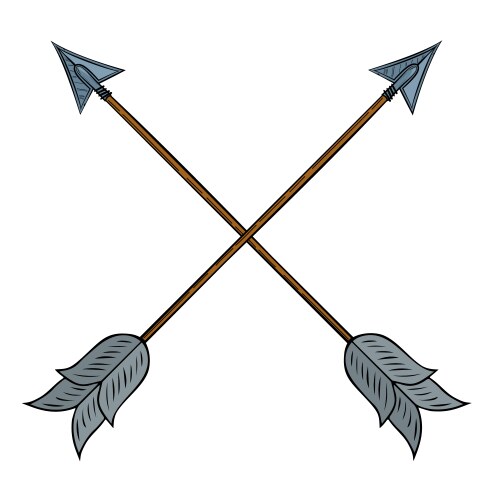 Crossed indian arrows Royalty Free Vector Image