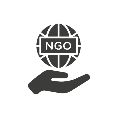 Ngo building icon isolated on white background Vector Image
