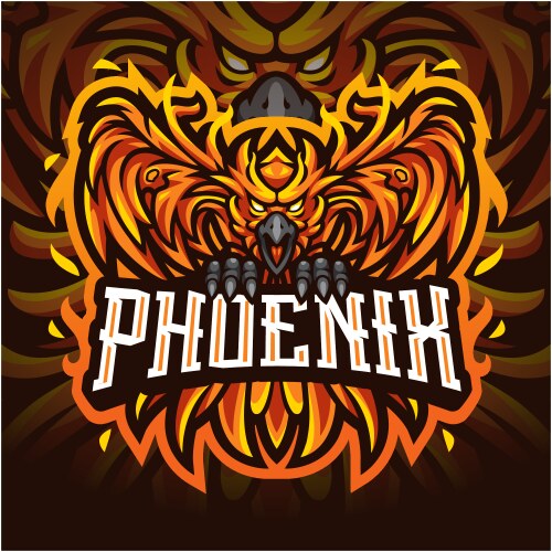 Phoenix sport mascot logo design Royalty Free Vector Image