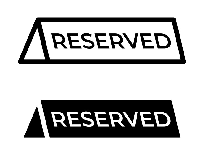 Reserved icon set private dinner eatery reserve Vector Image
