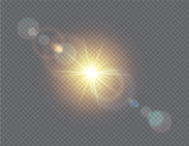 Flaring sun blast spot effects realistic set Vector Image