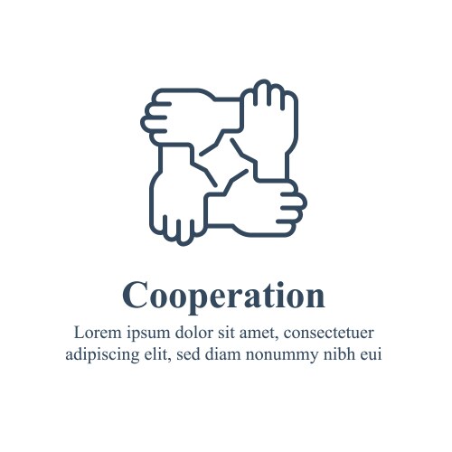 Team work cooperation or collaboration Royalty Free Vector