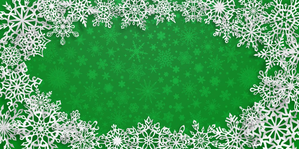 Christmas background with paper snowflakes Vector Image