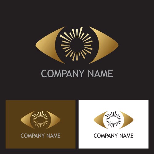 Gold halftone dots in circle form round logo sign Vector Image