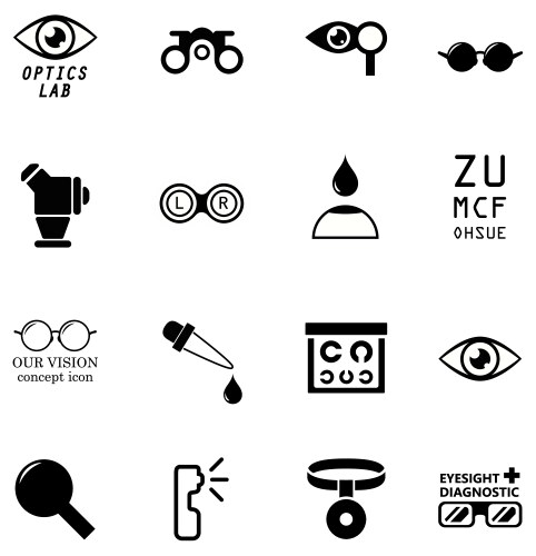 Eye Examination & Optometry Icons – Royalty-Free Vector | VectorStock