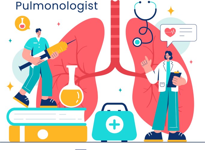 Pulmonologist with doctor pulmonology lungs Vector Image