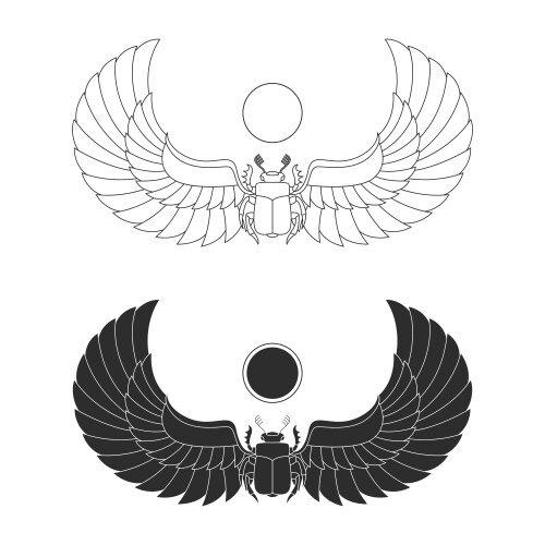 Ancient egyptian symbol winged sun Royalty Free Vector Image
