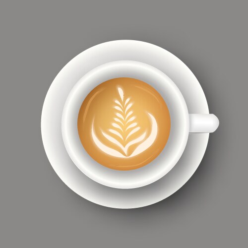 Realistic latte art Royalty Free Vector Image - VectorStock