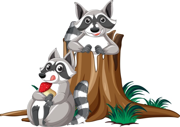 Cute raccoon cartoon Royalty Free Vector Image