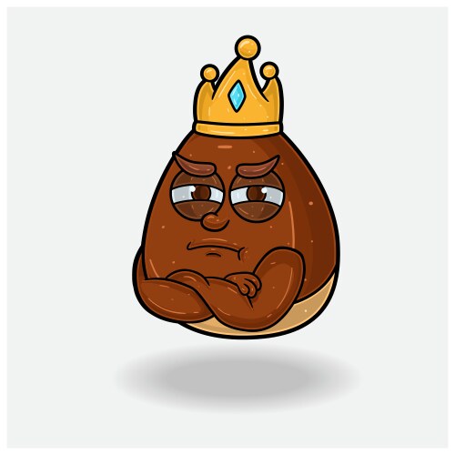 Peanut mascot cartoon with jealous expression Vector Image