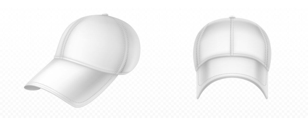 White cap mockup realistic style Royalty Free Vector Image