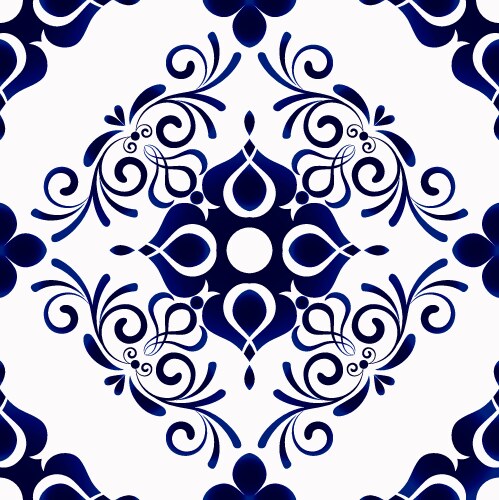 Hand drawing decorative tile pattern italian Vector Image