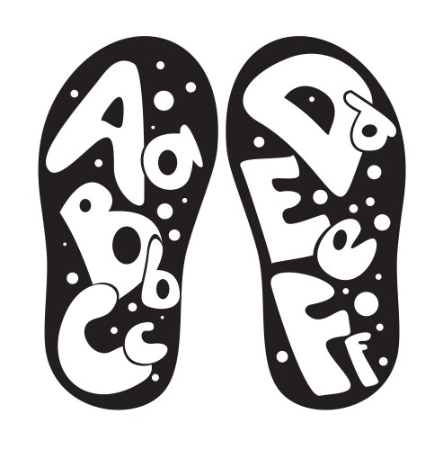 Shoe lace alphabet letters part 1 Royalty Free Vector Image