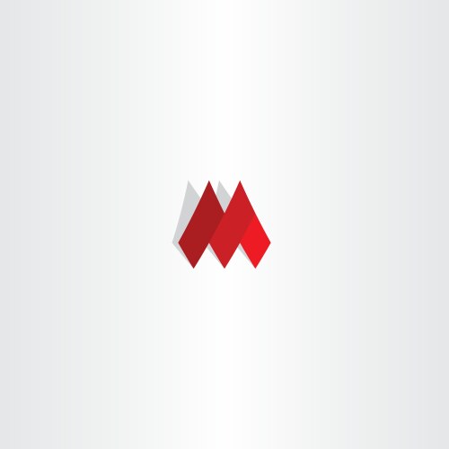 Red letter m heart logo Royalty Free Vector Image