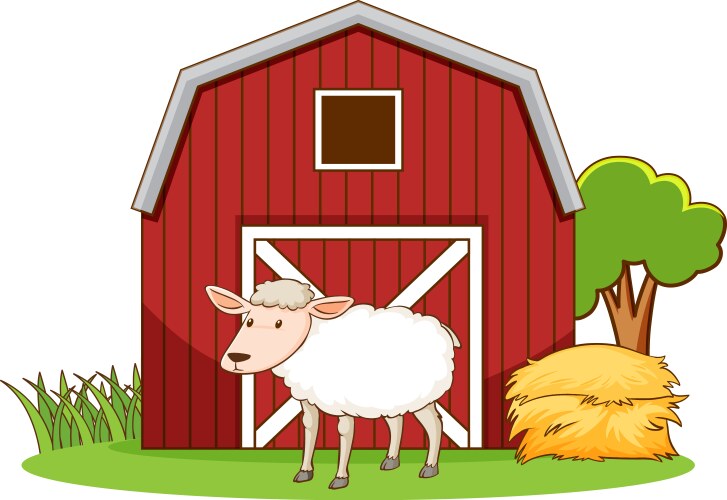 Cartoon red barn Royalty Free Vector Image - VectorStock