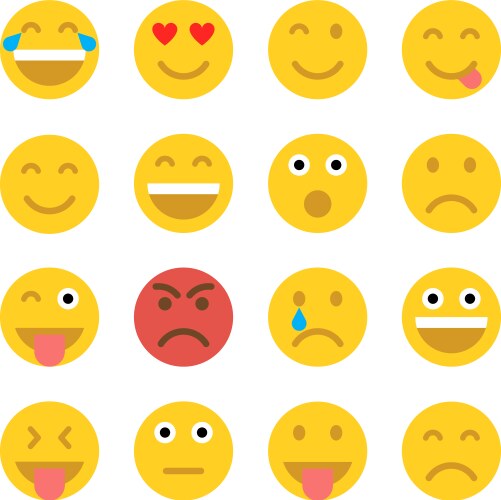 Emoji set Royalty Free Vector Image - VectorStock