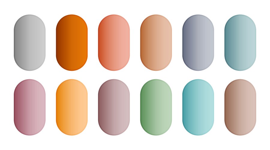Collection of soft colorful gradient palette Vector Image