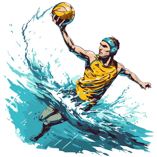 Water polo player logo Royalty Free Vector Image