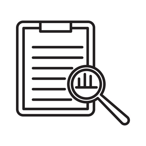 Data analysis icon black and white sign Royalty Free Vector